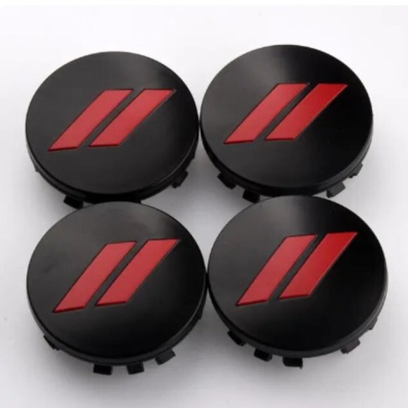 SRT | Accessories | New 63mm 4 Pcs Black Red Srt Wheel Center Caps ...